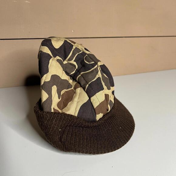 Accessories | Vintage Camo Hunting Cap 3m Thinsulate Ear Flap Hat Brown ...